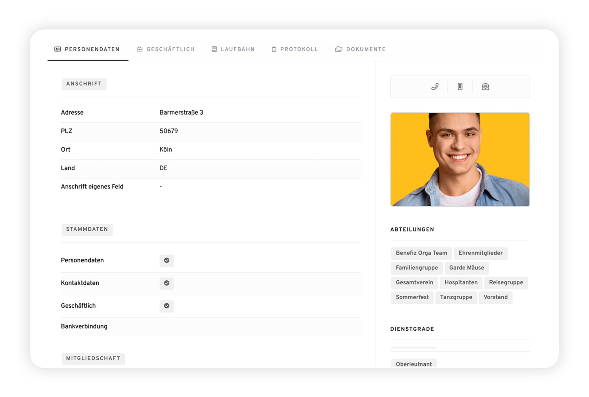 Mitgliederverwaltung - JeckDesk – die Software für Karnevalsgesellschaften